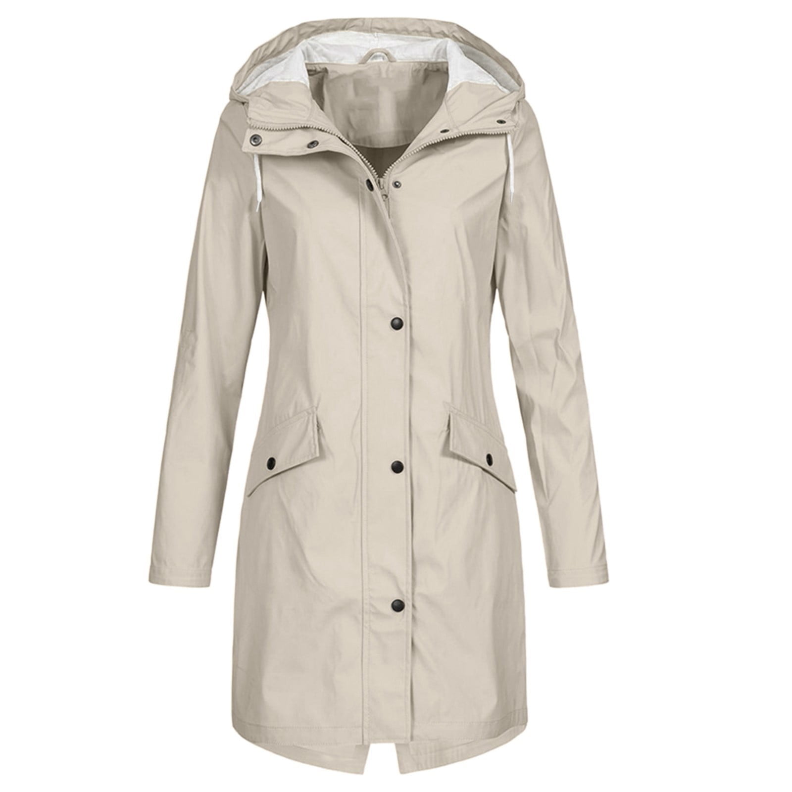 Baberdicy Women's Long Waterproof Raincoat, Windproof Outdoor Trekking ...