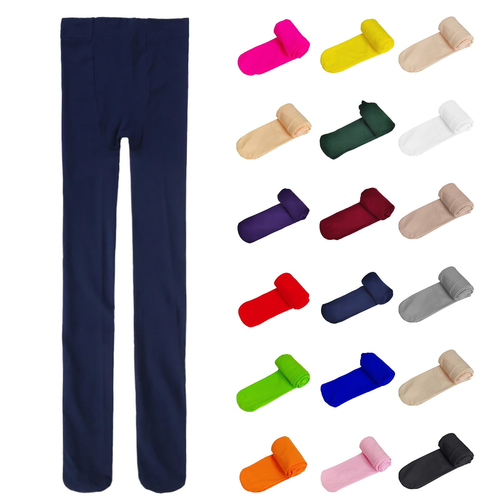 Baberdicy Women's Opaque Tights, Candy Color Footed Pantyhose, Slimming ...