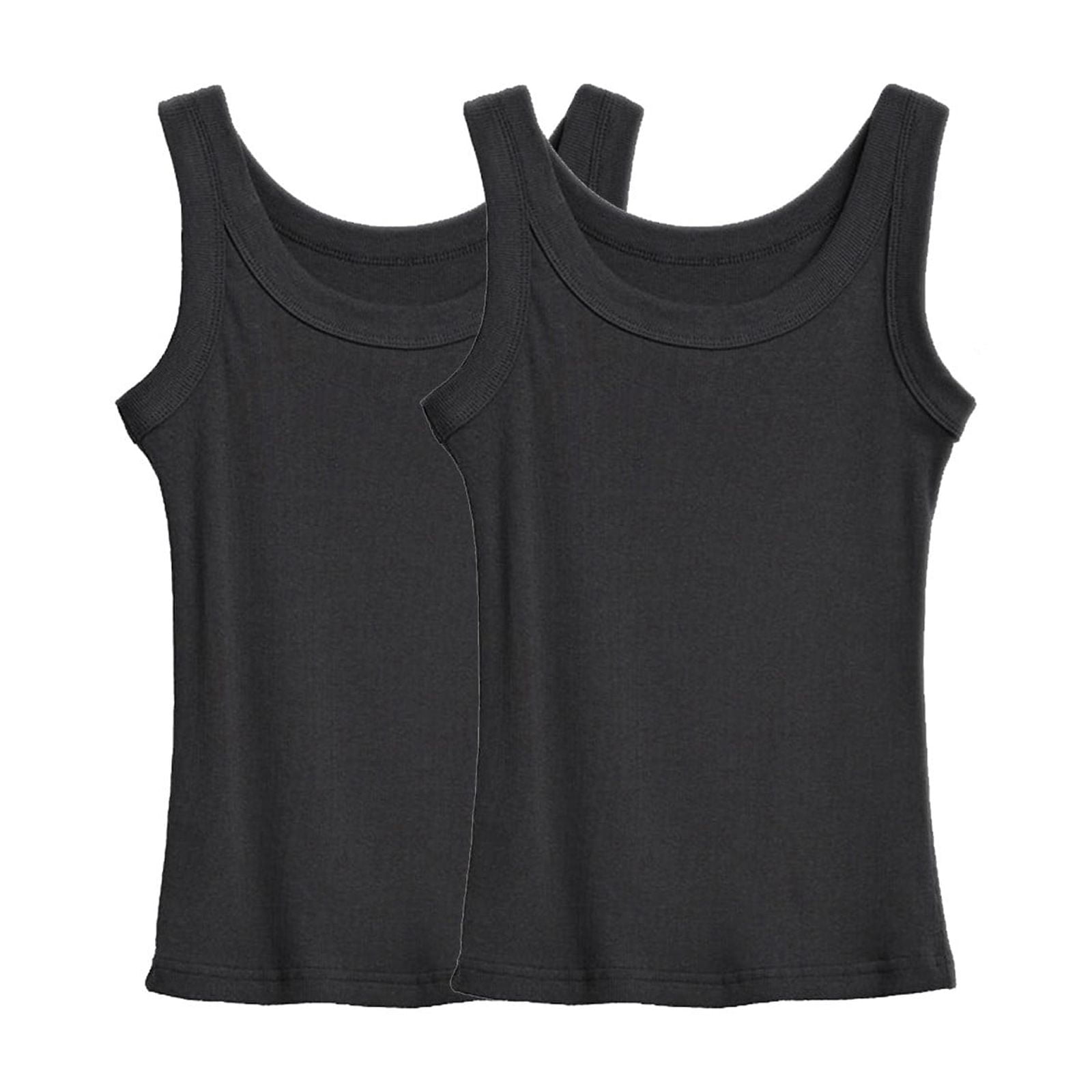 Baberdicy Women's Ribbed Sleeveless Tank Top 2-Pack – Summer Slim-Fit Camisole, Round Neck ...