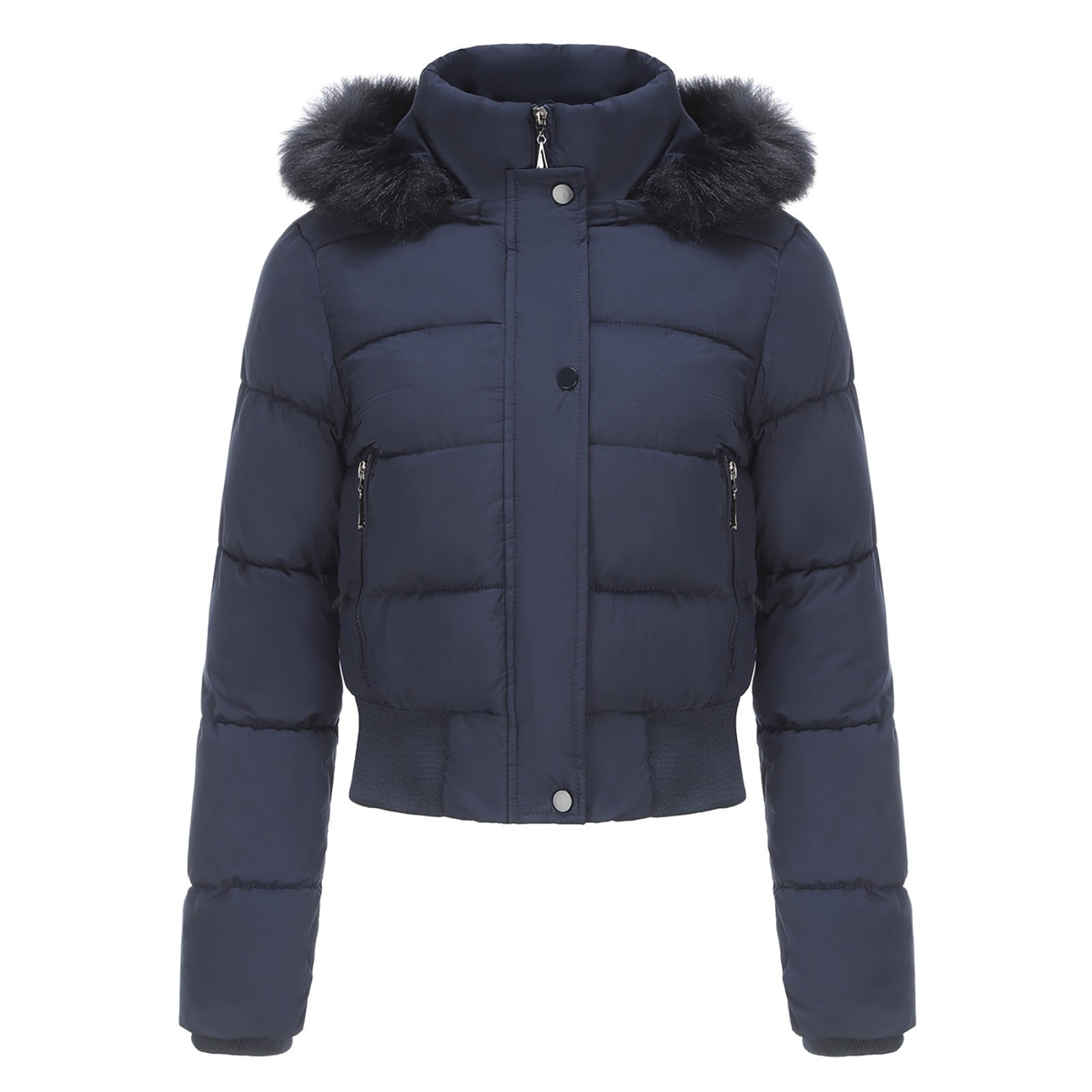 Baberdicy Women's Short Fleece Lined Jacket, Detachable Hood Winter ...