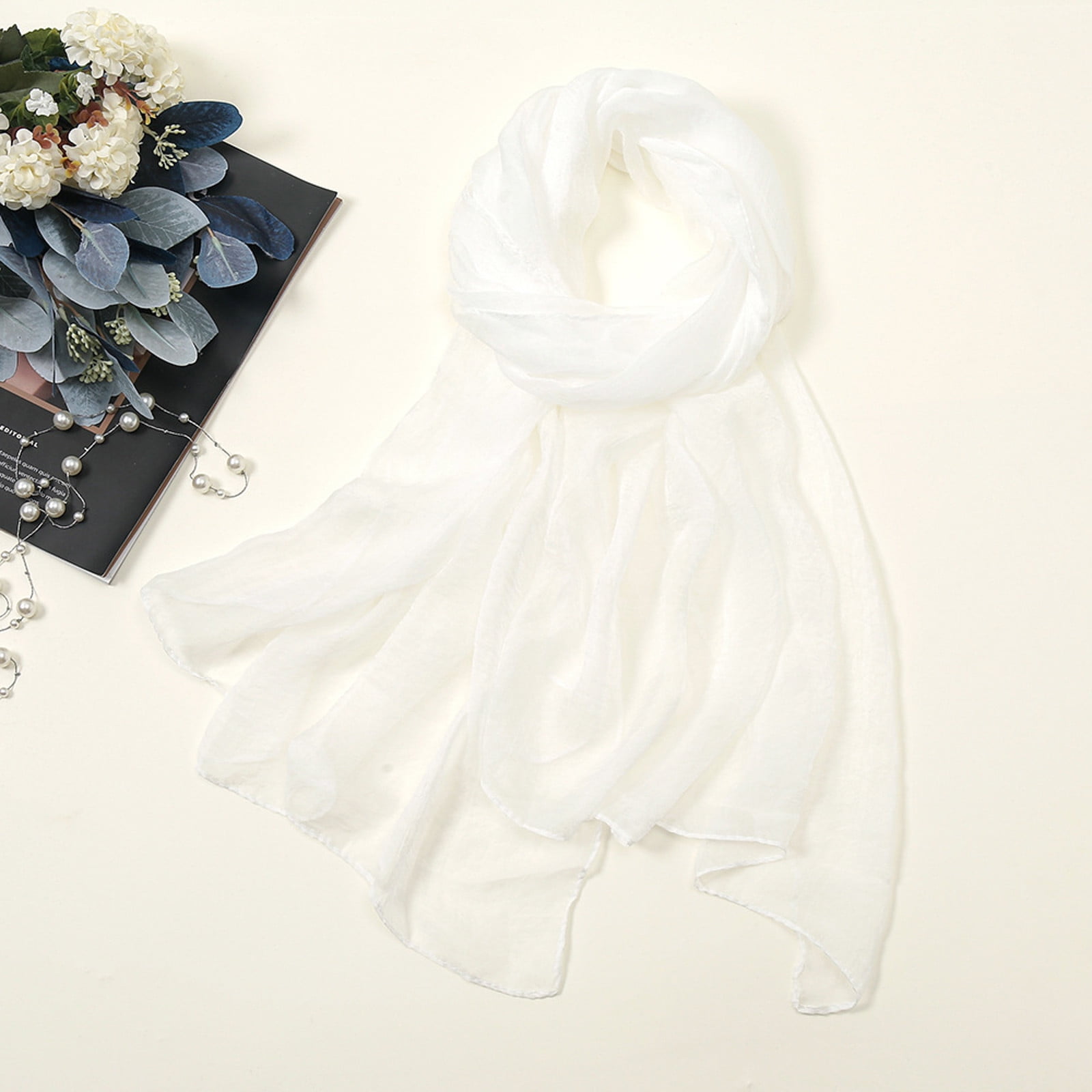 Baberdicy Women's Summer Scarf - Colorful Chiffon Wrap - Uv Protection ...