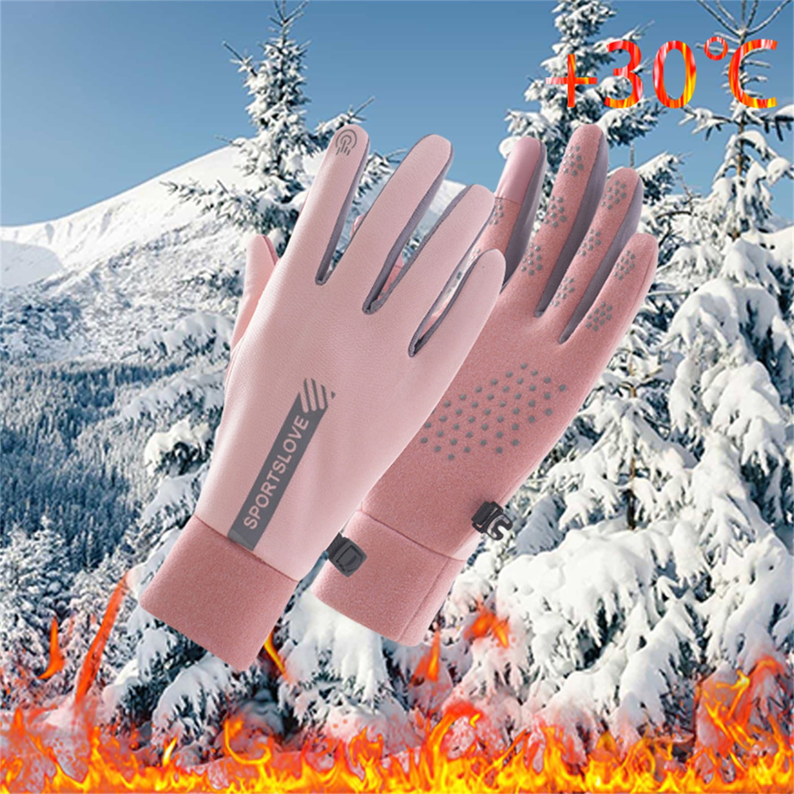 Baberdicy Women's Thermal Winter Gloves, Fleece Lined Hand Warmers ...
