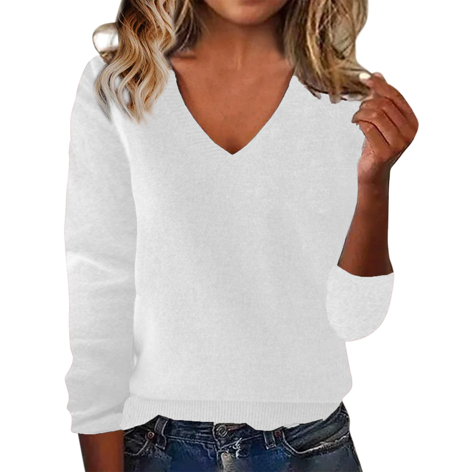 Baberdicy Womens Valentines Sweater Loose Large Size Top Wool Pullover ...