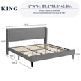 Babevy Upholstered Platform Bed Frame, Wingback Headboard with 2 ...