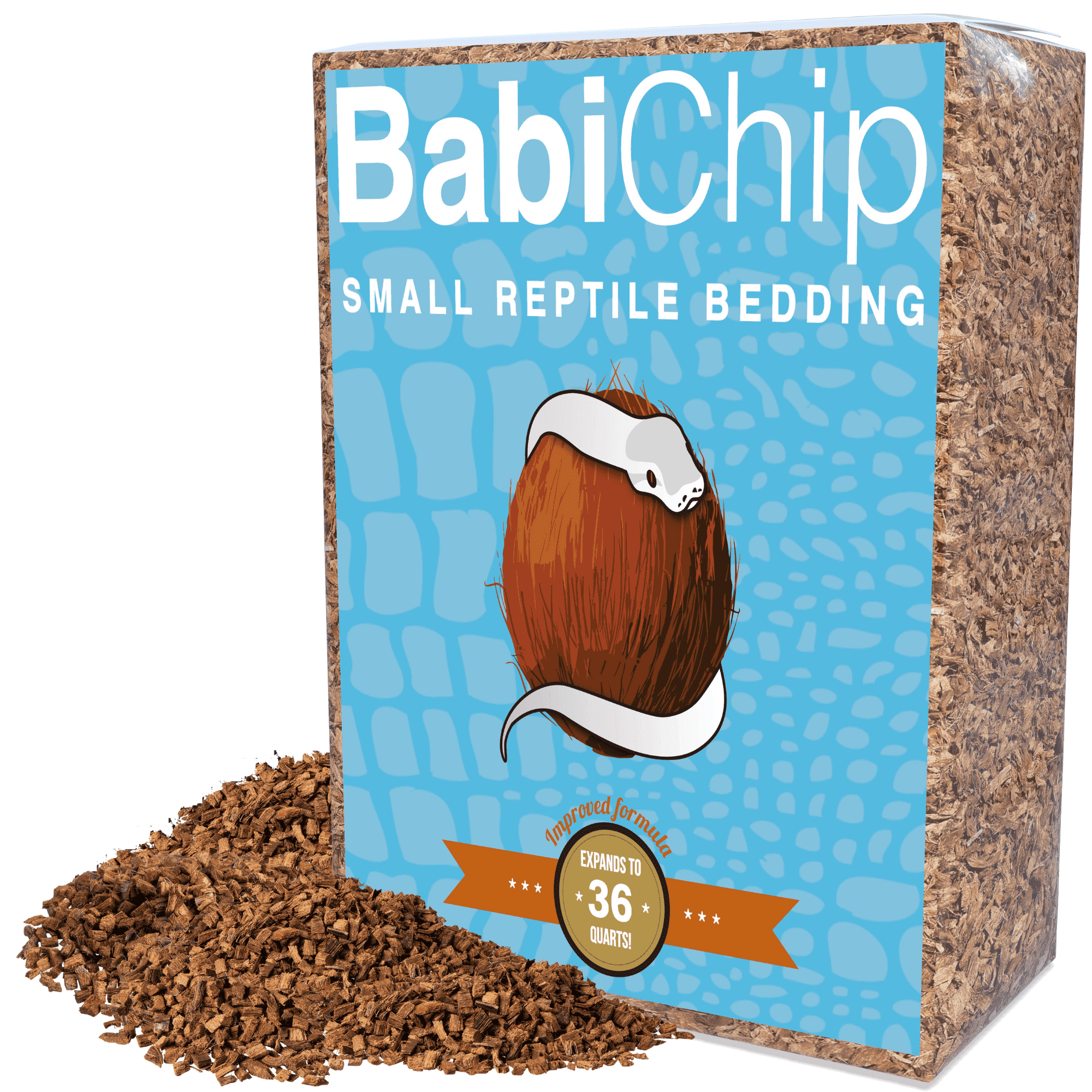 BabiChip Coconut Chip Substrate for Reptiles 36 Quart Loose Small Sized ...
