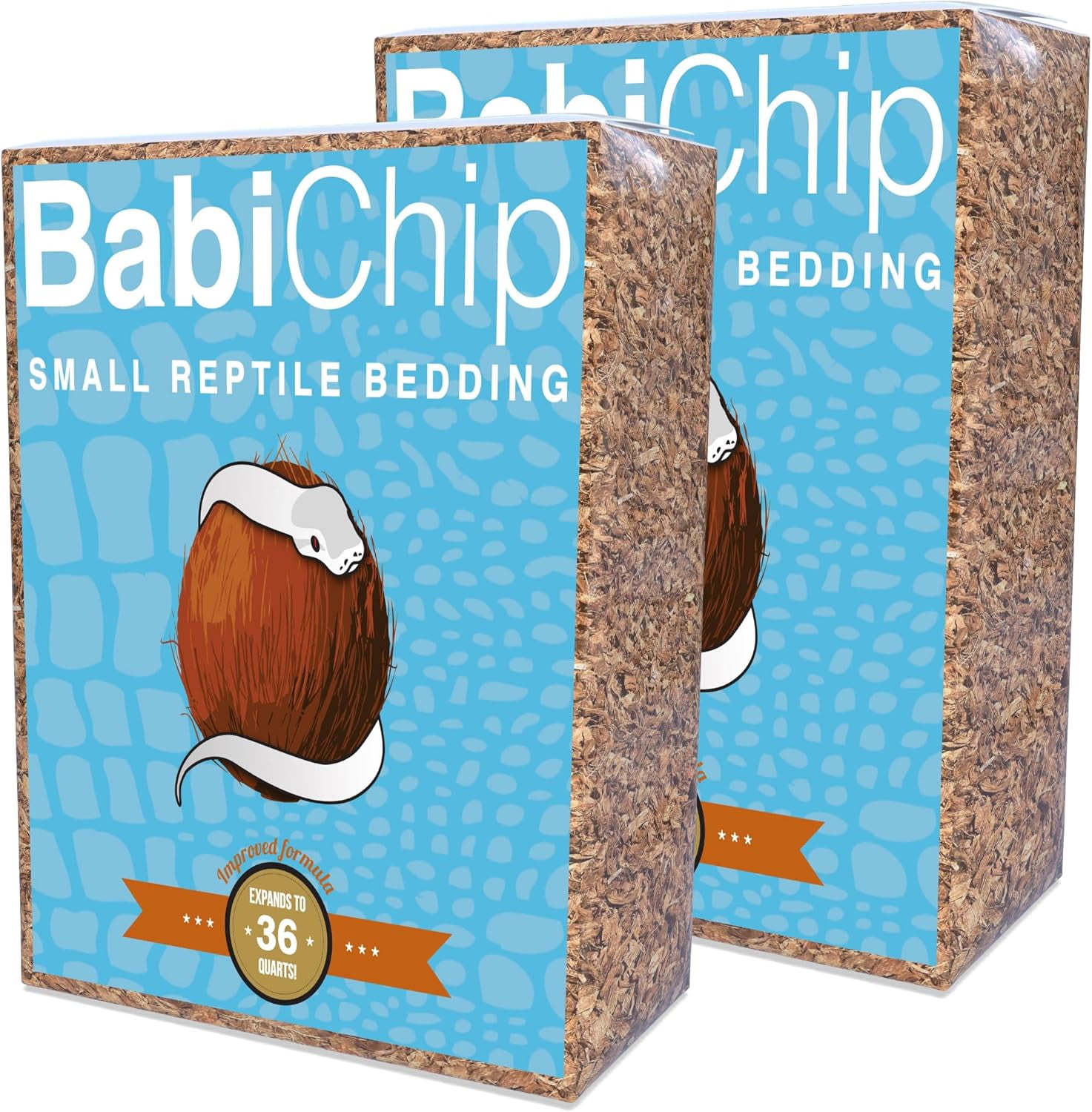 BabiChip Coconut Substrate for Reptiles Loose Small Sized Coconut Husk Chip Reptile Bedding (36 ...
