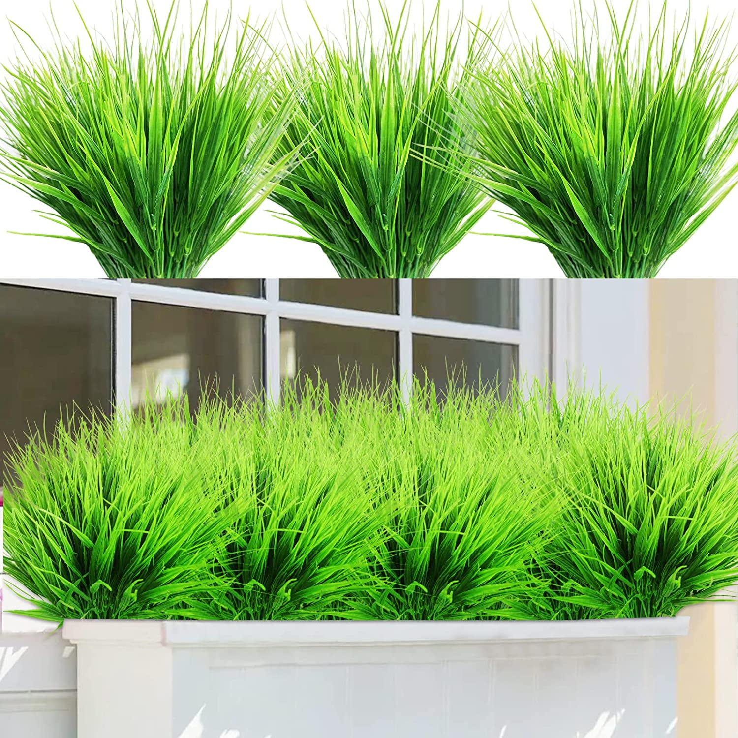 Babibeauty 4 Bundles Artificial Plants UV Resistant Fake Plants ...