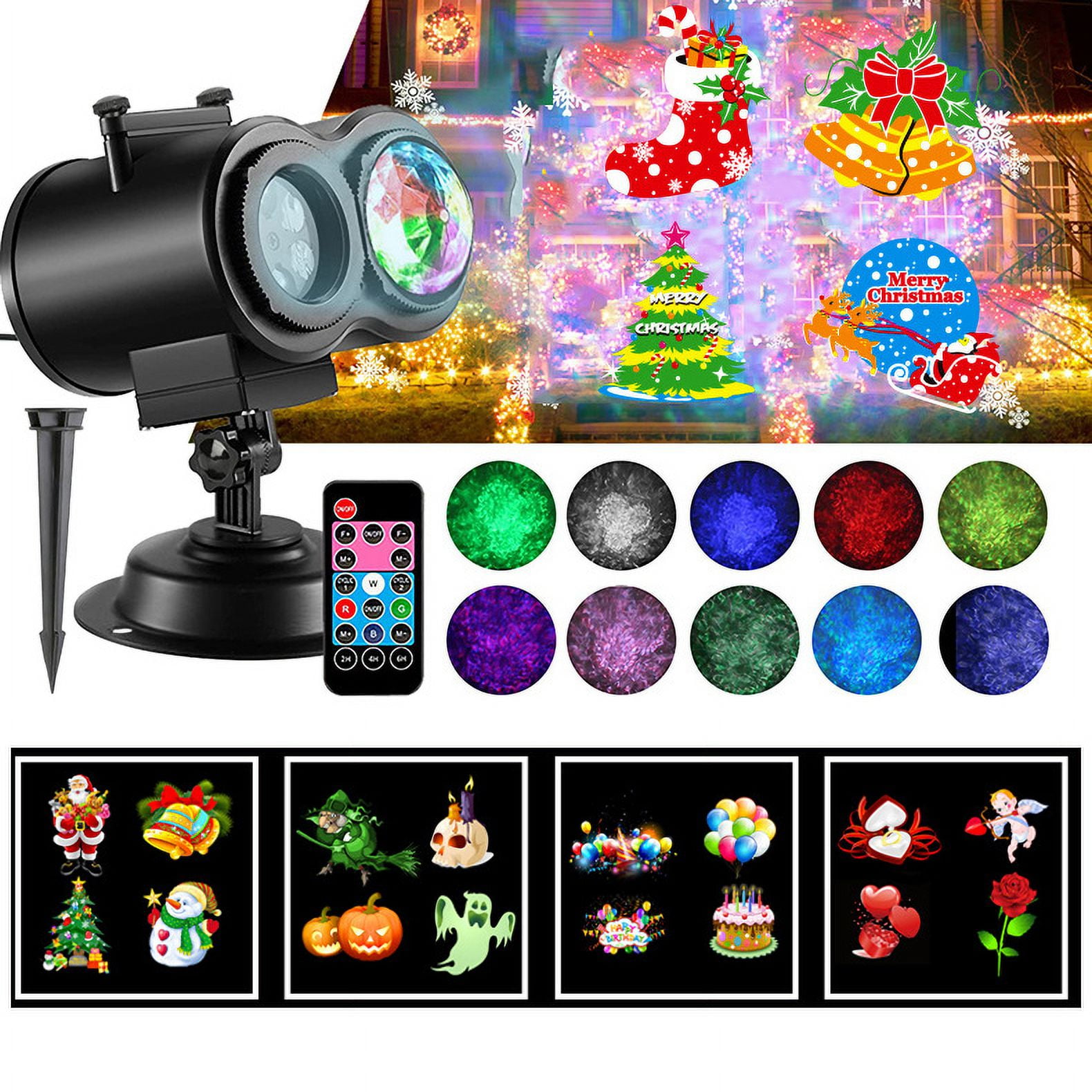 Babibeauty Christmas Projector Lights,2 in 1 Holiday Decorations ...