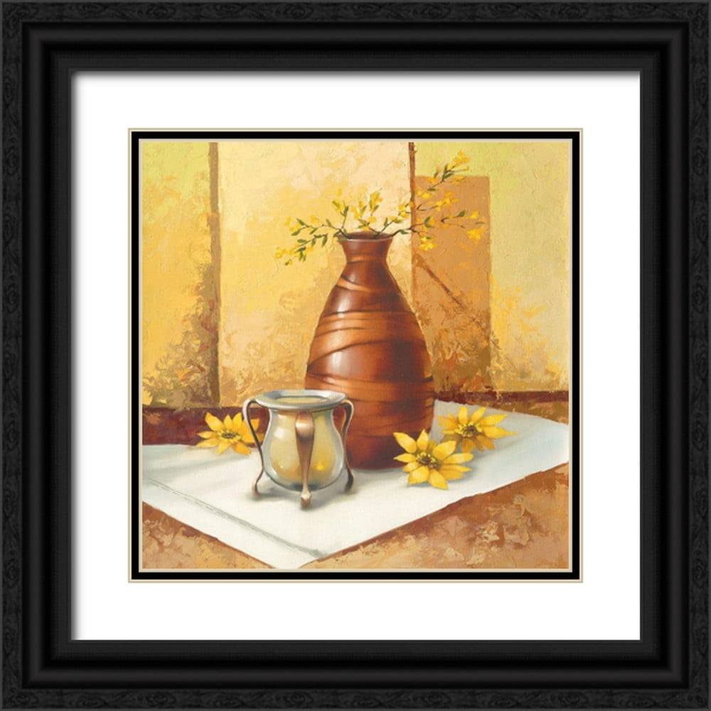 Babichev 15x15 Black Ornate Wood Framed with Double Matting Museum Art Print Titled - Still-Life ...