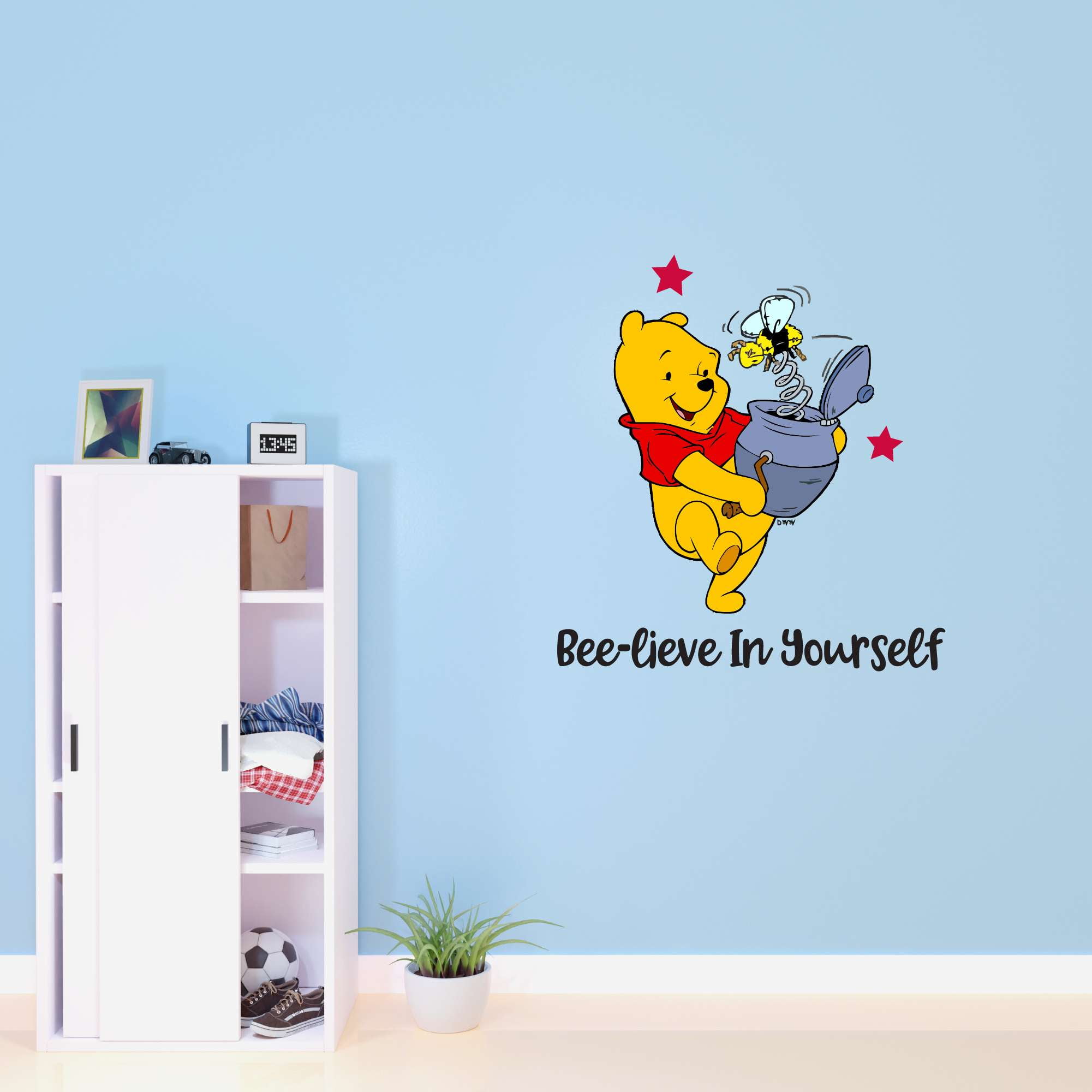Babies Bee-lieve in yourself Cute Cartoon Wall Decal Decoration Bee ...