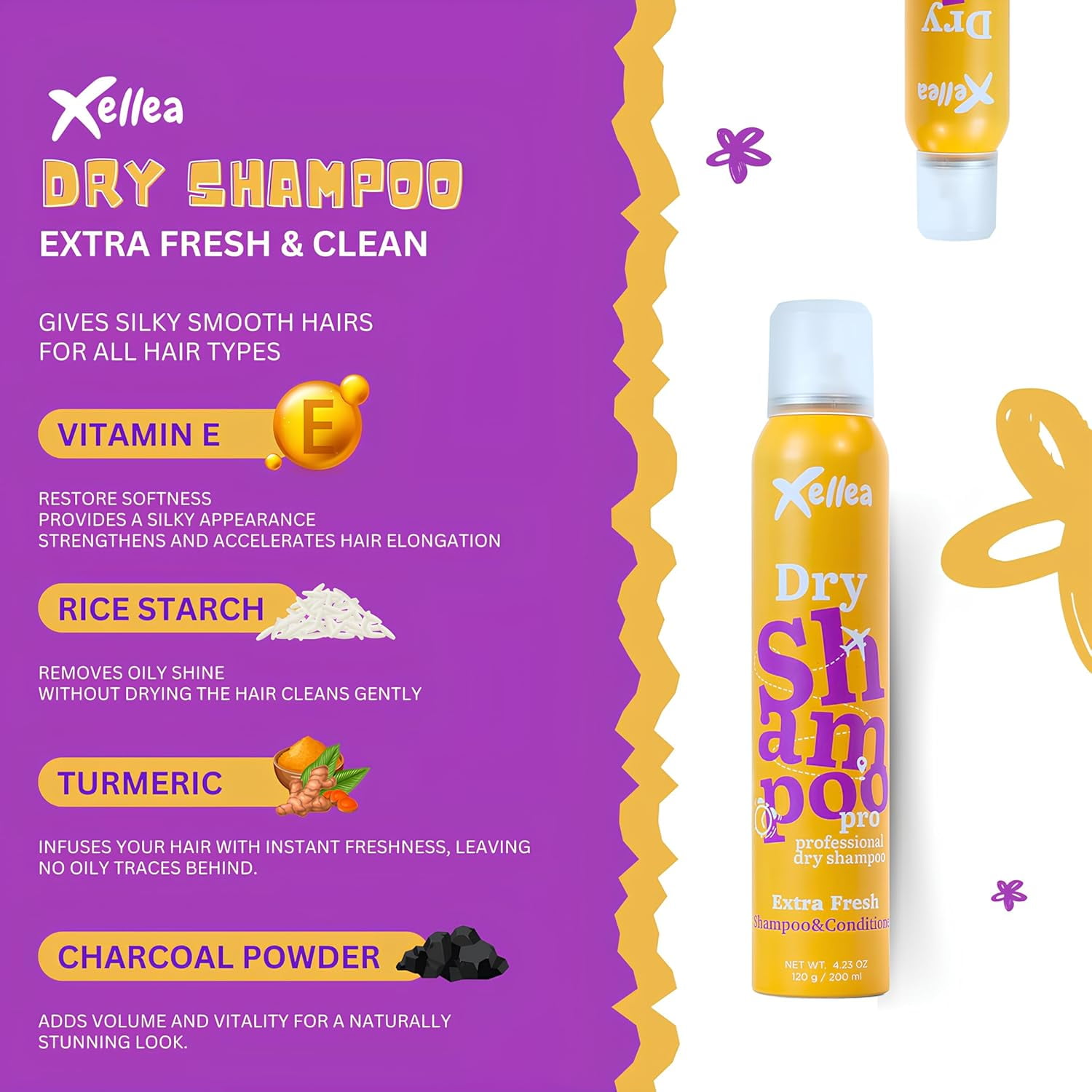 Babilo Dry Shampoo Spray for Dark Hair - Instant Hair Oil Absorption ...