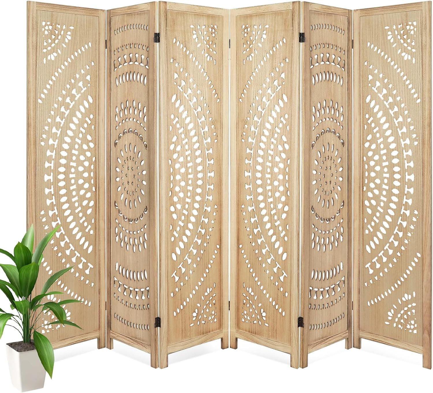 Babion 6 Panel Room Divider, 5.6FT Portable Wall Dividers, Room ...