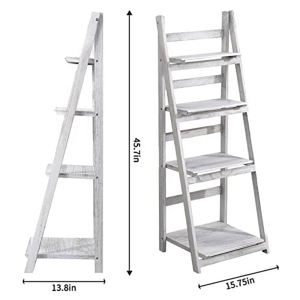 Babion Ladder Shelf, 4-Tier Home Office Ladder Shelf, Small Bookshelf ...