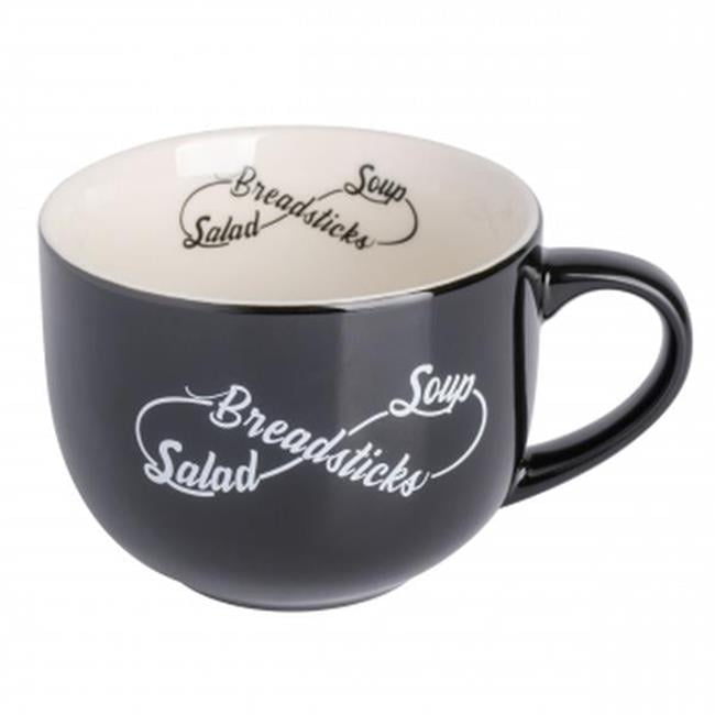 Babish 17 oz Wide Fine Ceramic Breadstick Soup & Salad Mug, Black ...