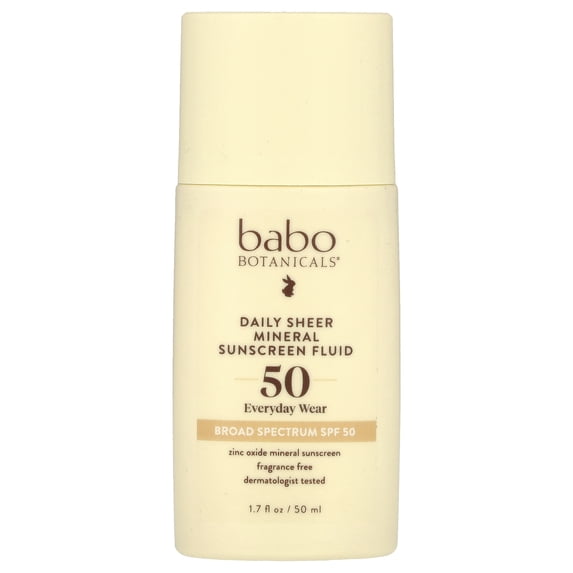 Babo Botanicals Daily Sheer Mineral Sunscreen Fluid SPF 50 , 1.7 oz ...