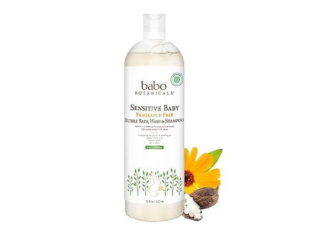 Babo Botanicals Sensitive Baby Fragrance Free Bubble Bath Wash And ...