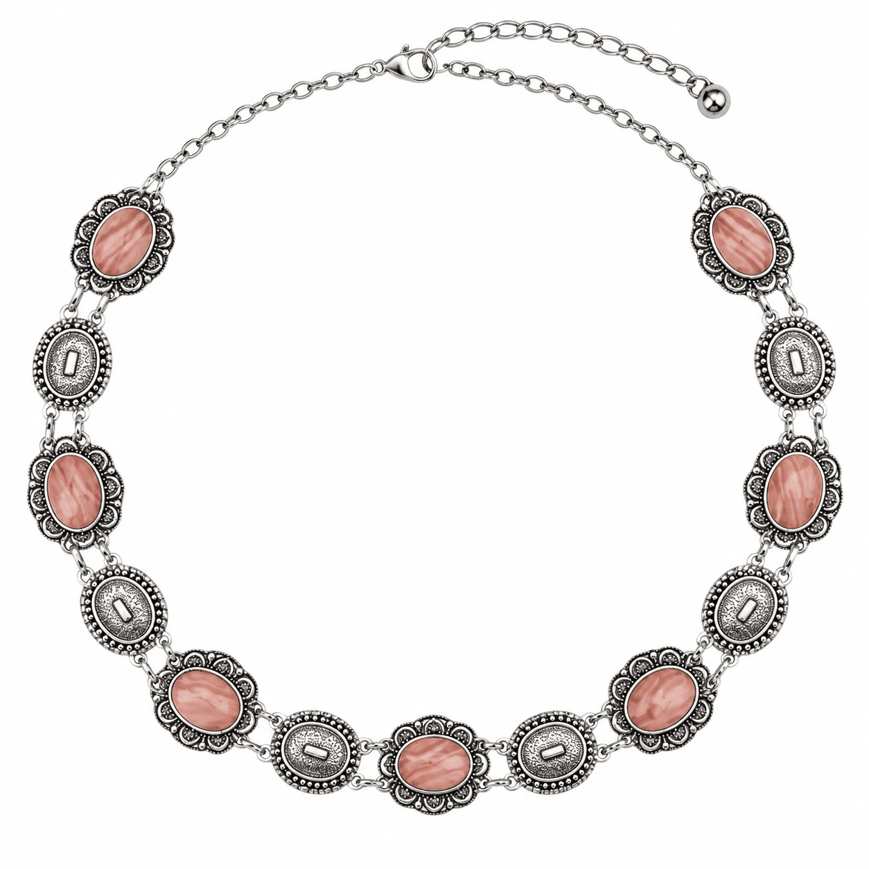 Babomareon Women Turquoise Concho Chain Waist Belt Silver Western ...