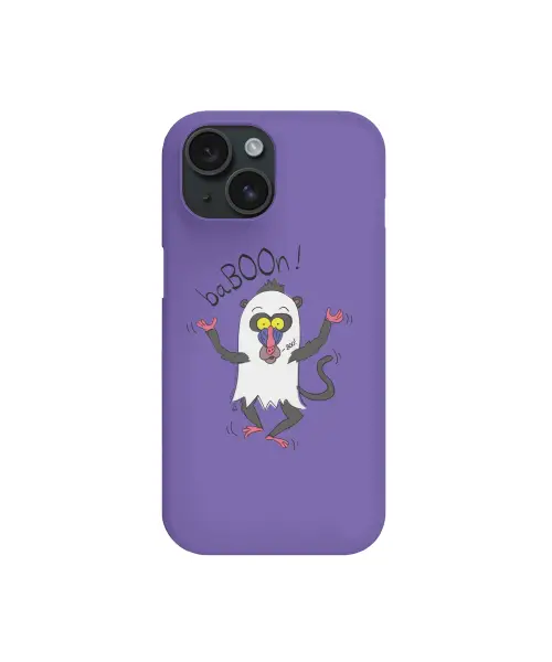Baboon Boo Ghost Funny Halloween Animal Phone Case for iPhone 16 15 14 ...