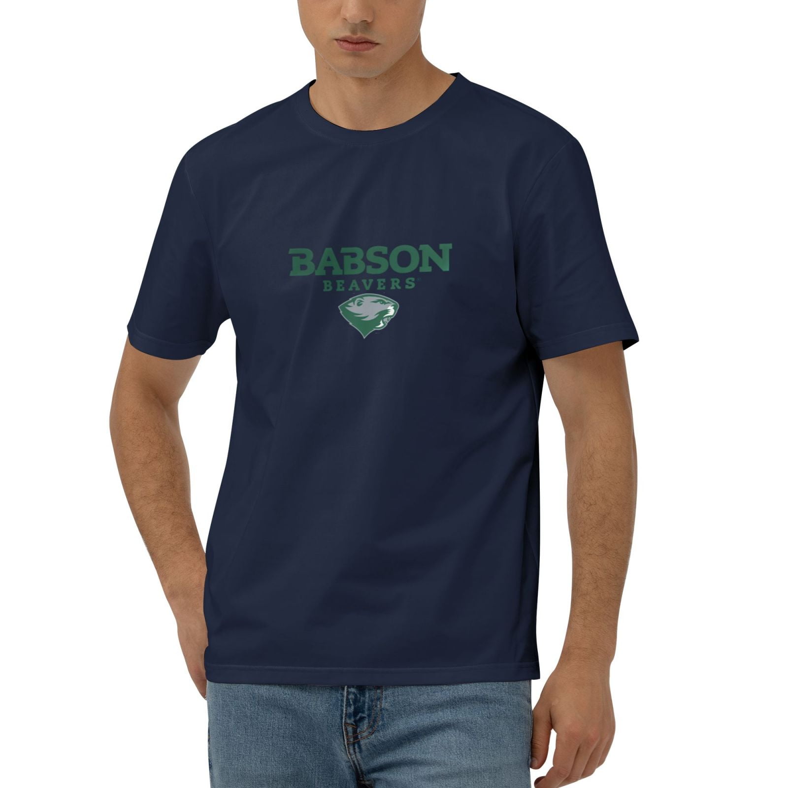 Babson College Logo Men'S 170g Combed Cotton Short Sleeve T-Shirt ...