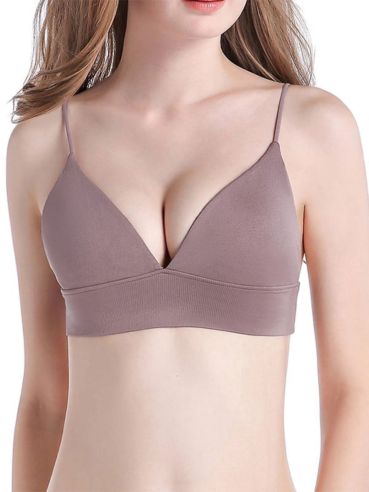 Babula Women's Nylon Deep V Push Up Padded Sport Bra, Purple - Walmart.com