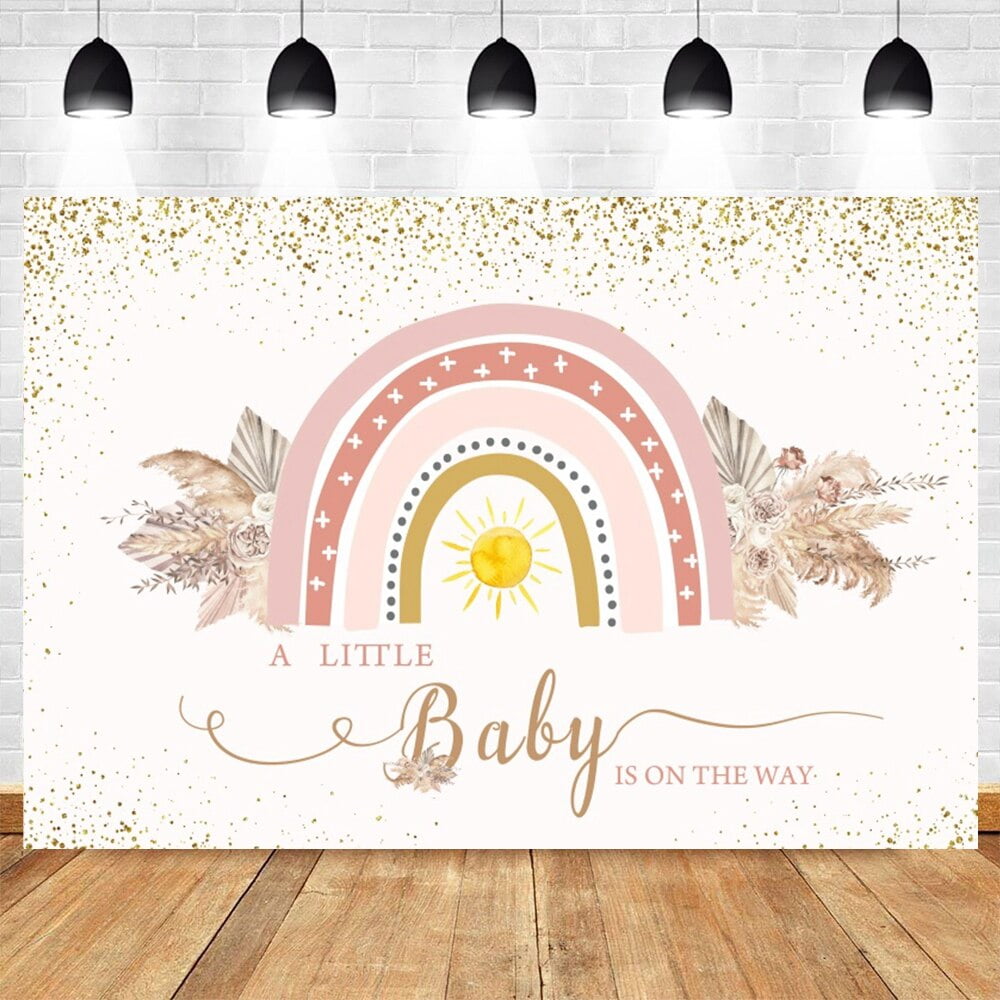 Baby 1st Birthday Boho Backdrop for Photography Rainbow Sunshine Flower ...