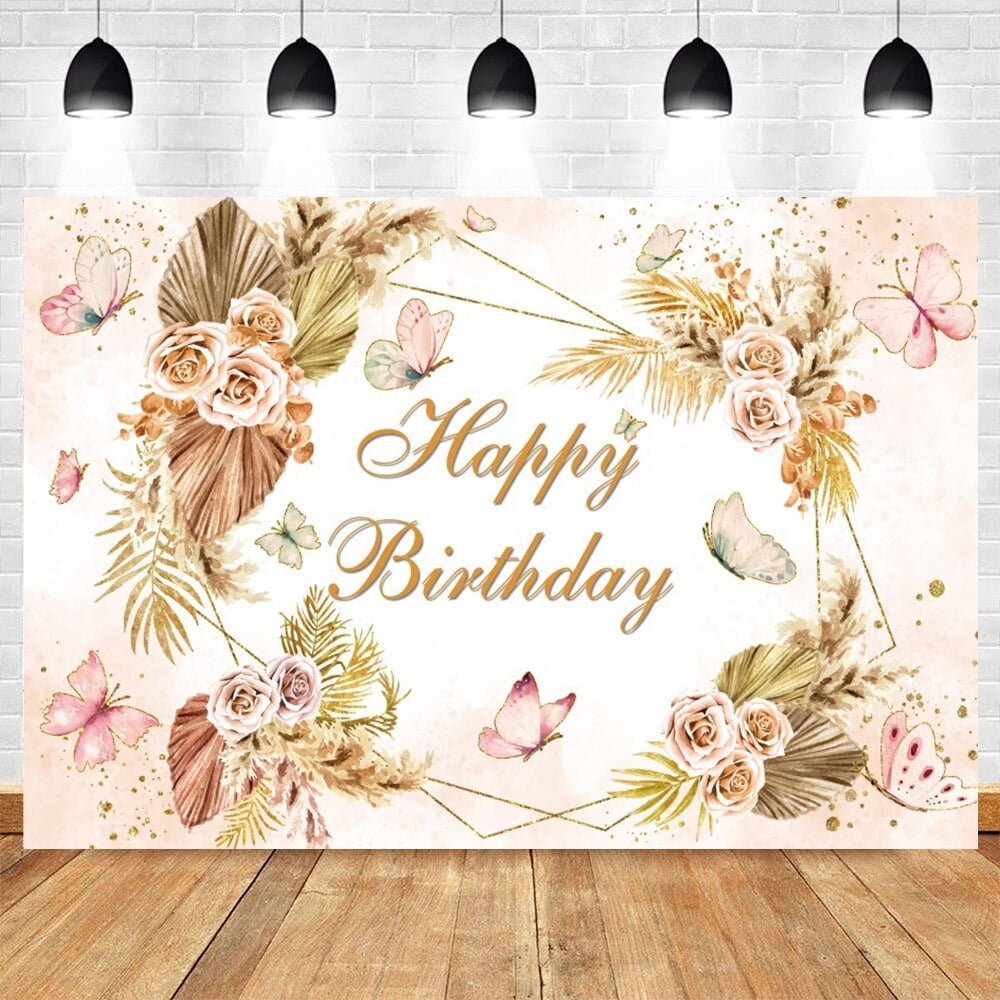 Baby 1st Birthday Boho Backdrop for Photography Rainbow Sunshine Flower ...