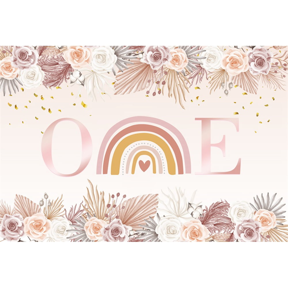 Baby 1st Birthday Boho Backdrops Photography Sunshine Flower Butterfly ...