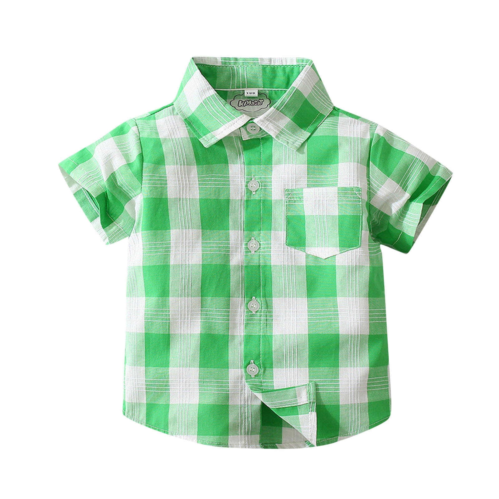 Baby 2025 Blouse 1-5 Years Toddler Boys Short Sleeve Fashion Plaid ...