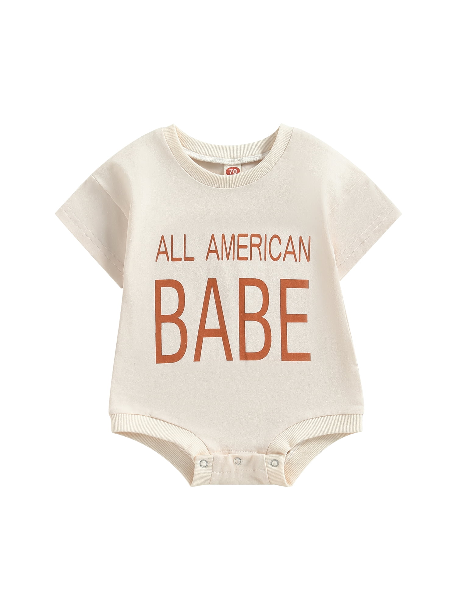 Baby 4th of July Romper, Short Sleeve Bus Letter Print Bodysuit Infant ...