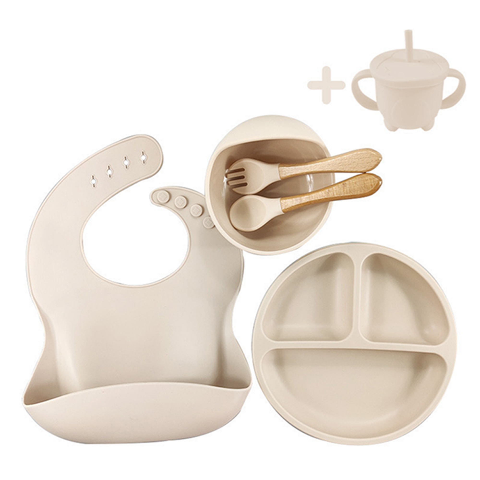 Baby 6 Piece Complete Feeding Set Boys Girls Silicone Utensils Toddler ...