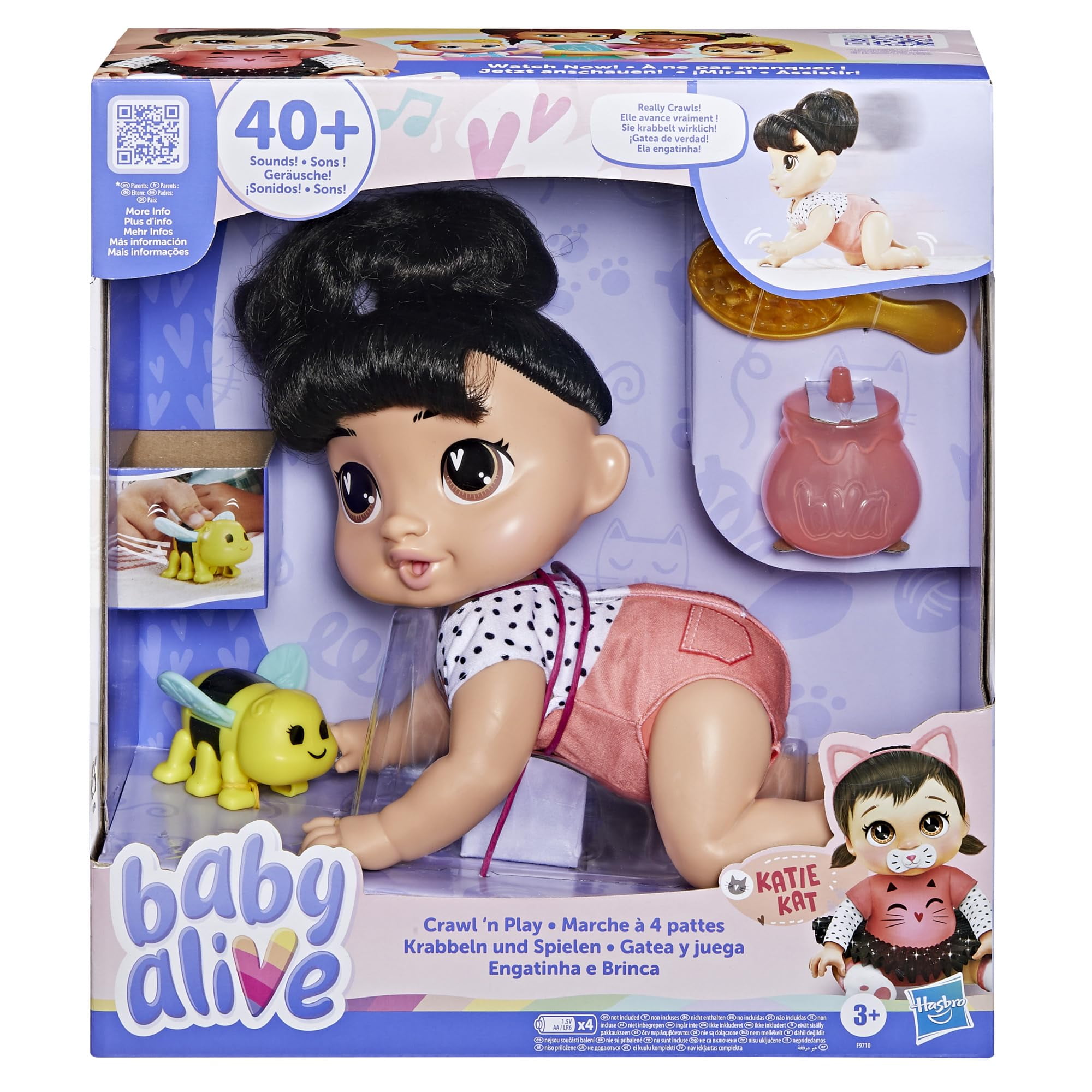 Baby Alive Crawl 'n Play Katie Kat Electronic Crawling Baby Doll Set ...