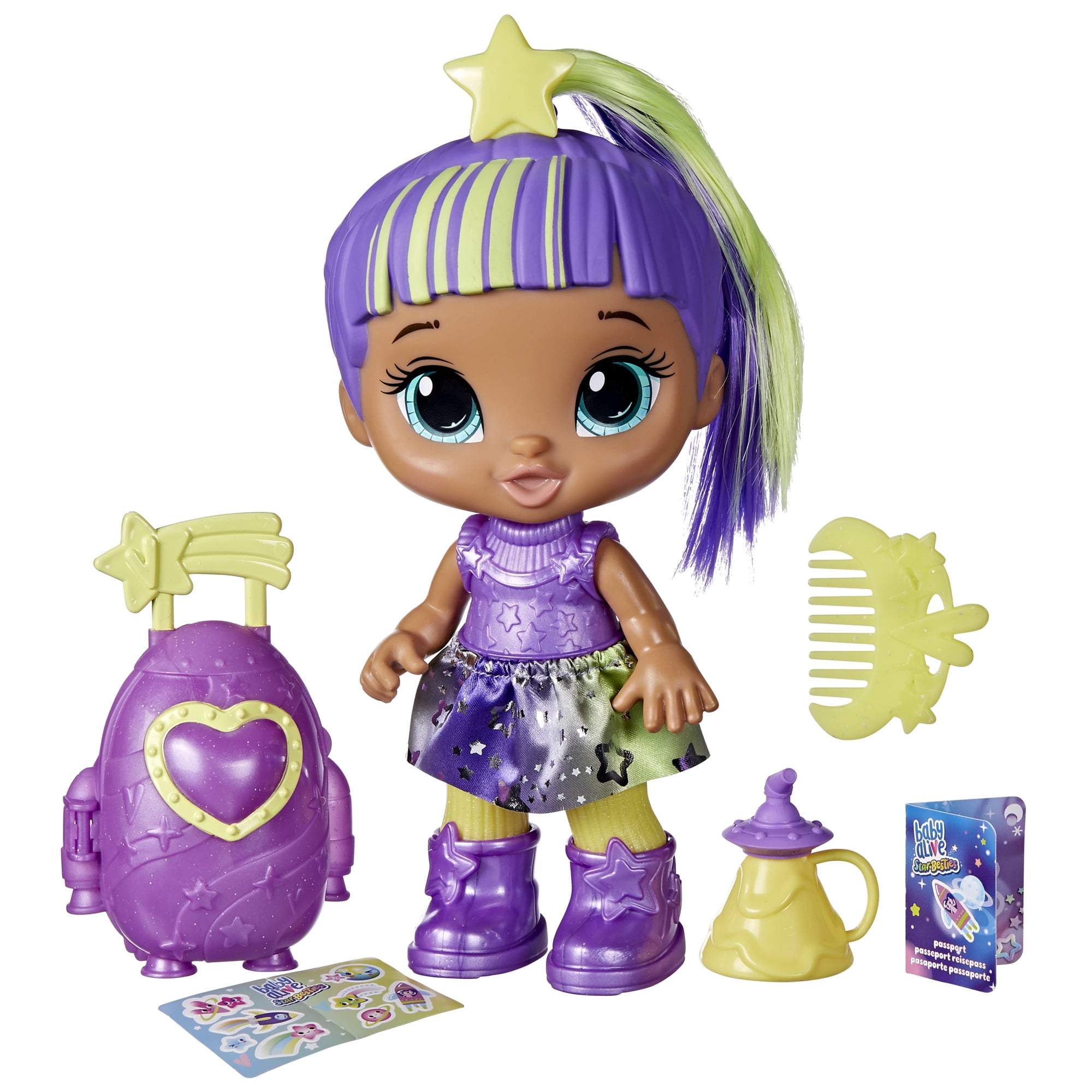 Baby Alive: Star Besties Lovely Luna 9-Inch Doll Green and Purple Hair ...