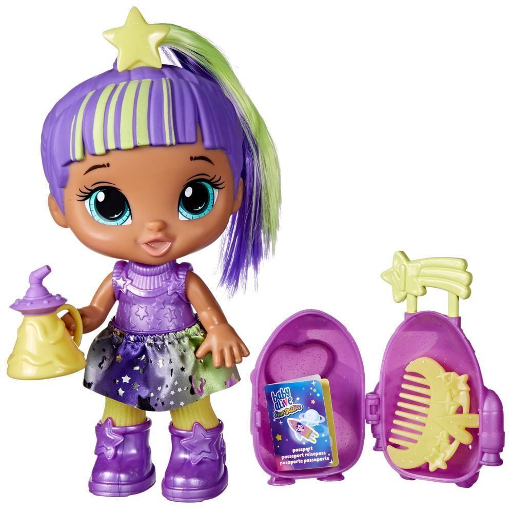 Baby Alive Star Besties Lovely Luna Doll, 9-Inch, Green/Purple Hair ...