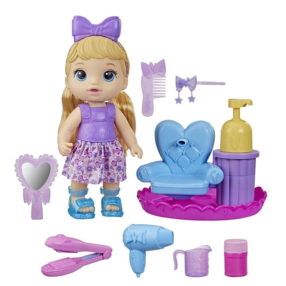 Baby Alive Sudsy Styling Doll, Blonde Hair, 12-Inch, Salon Chair, Toys ...