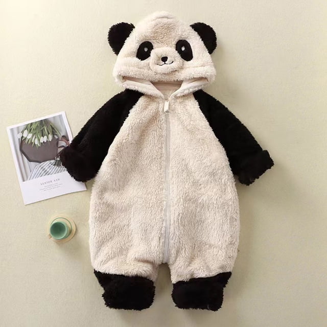 Baby Animal Costumes Toddler Outfit Flannel Hooded Romper Dress Up ...