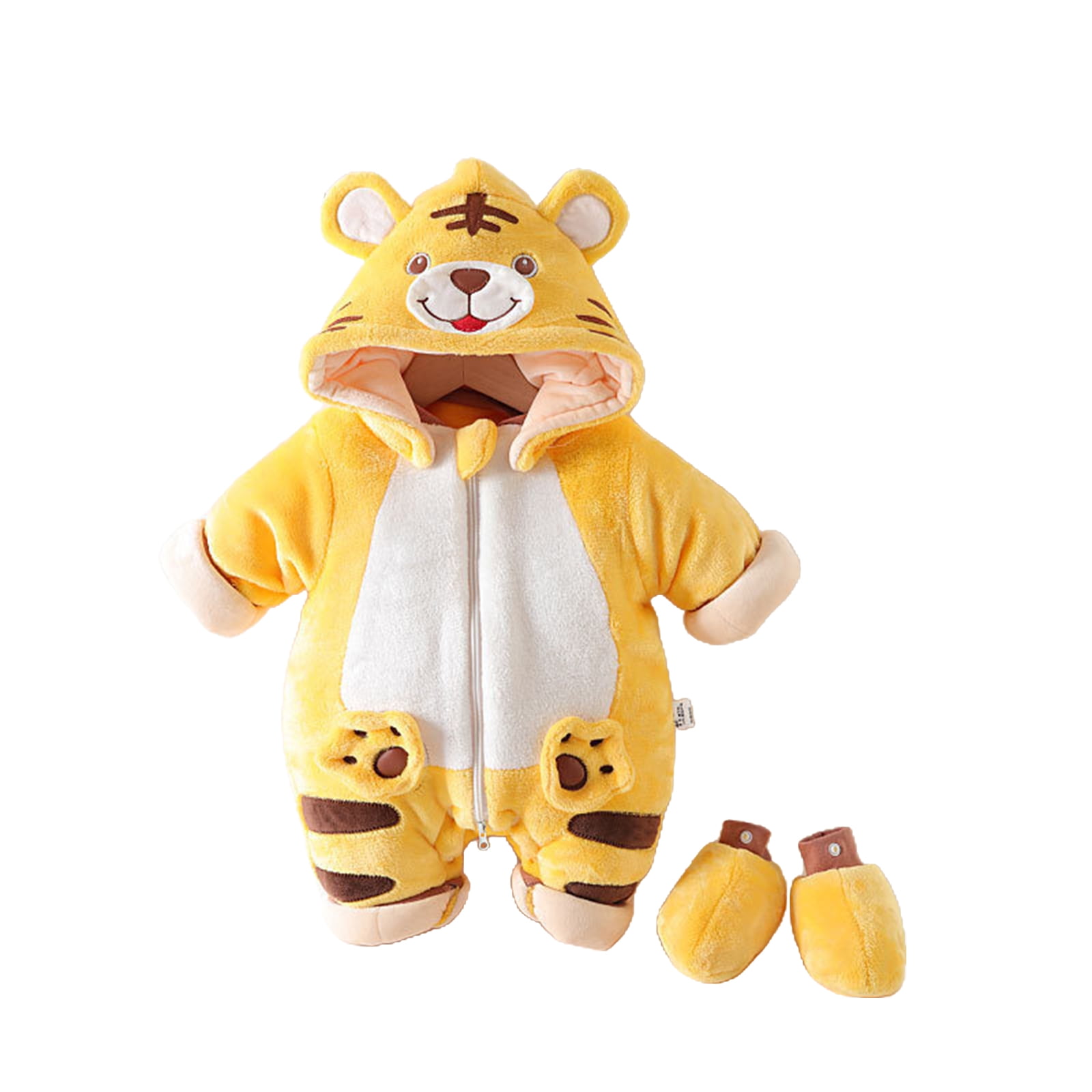 Baby Animal Halloween Costume Unisex Tiger Panda Hooded Romper Cosplay ...