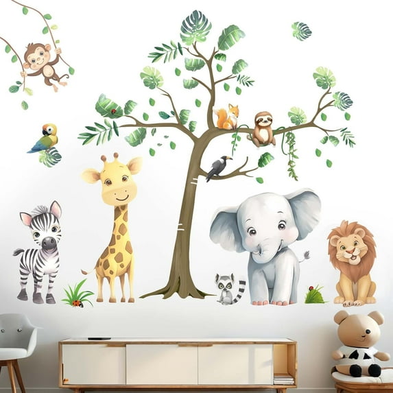 Baby Animal Wall Stickers for Nursery: Kids Boys Girls Bedroom ...