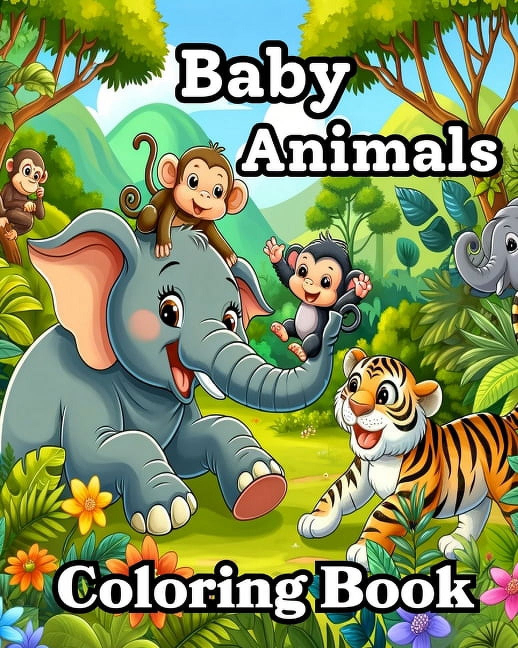Baby Animals Coloring Book: Cute and Simple Designs to Color for ...