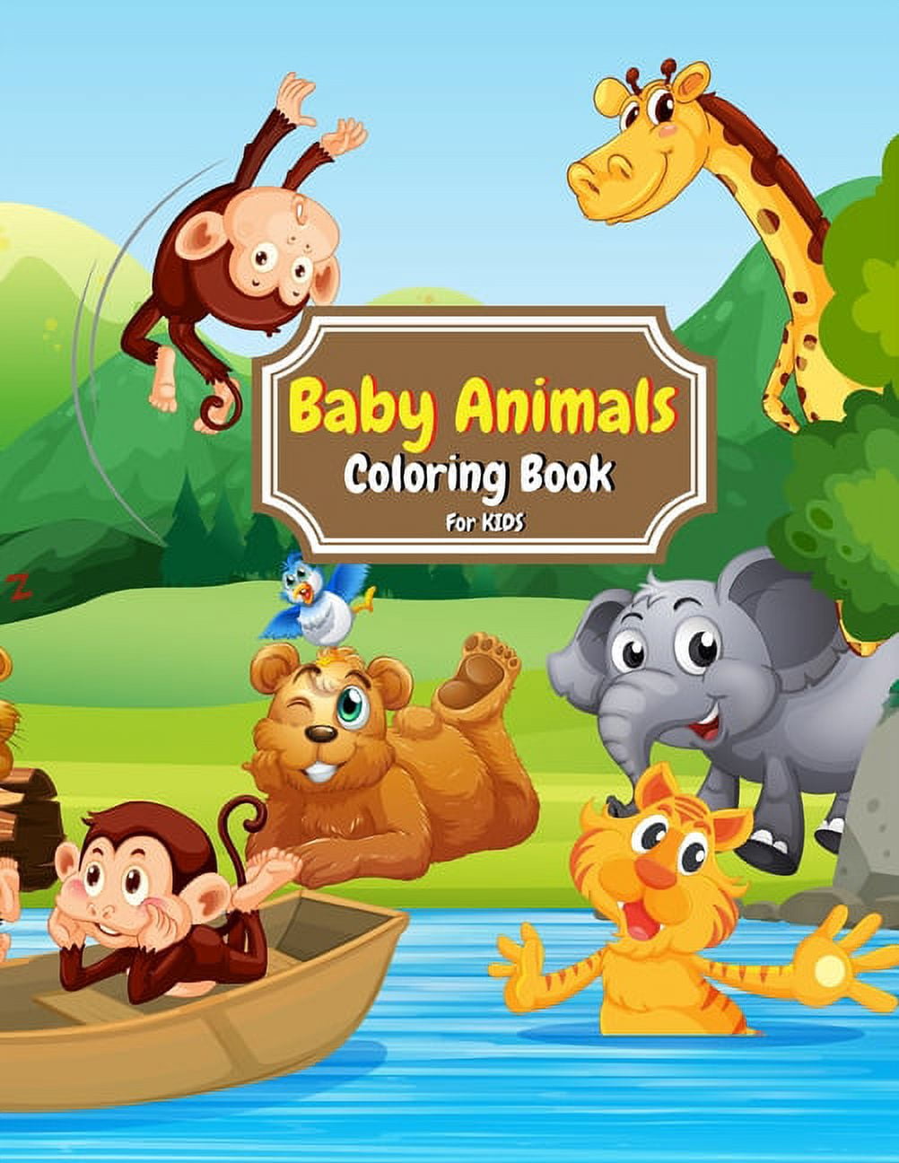 Baby Animals Coloring Book for Kids: 55 Cute Coloring Pages with cute ...