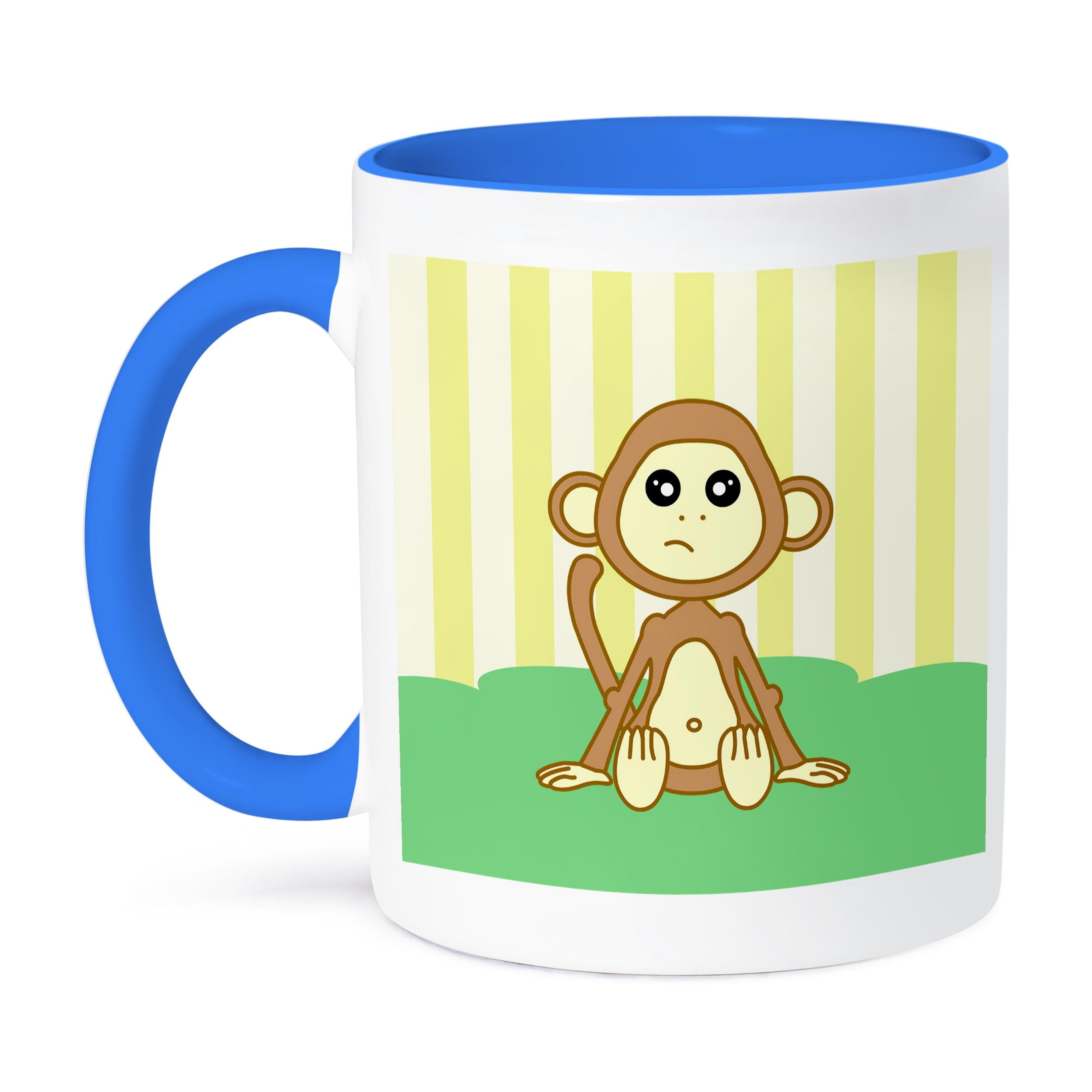 3dRose, Baby Animals – Monkey, 11oz Two-Tone Blue Mug - Walmart.com