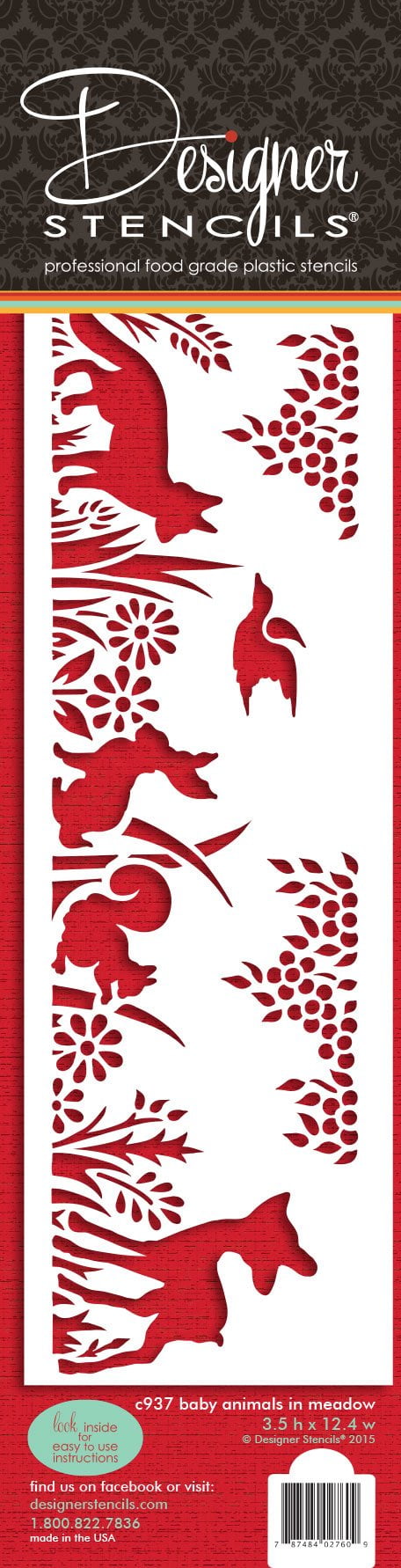 Designer Stencils C937 Baby Animals in the Meadow Cake Side foodgrade ...