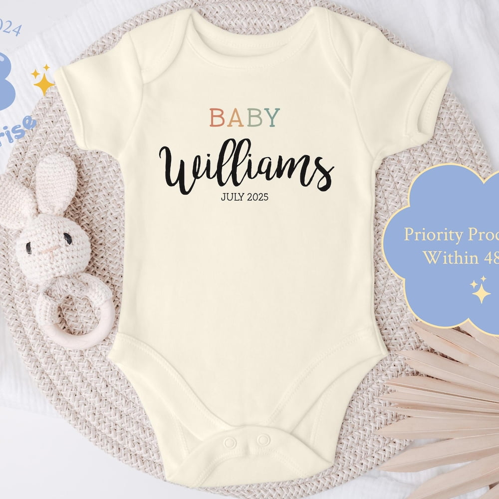 Baby Announcement Bodysuit, Unique Baby Onesie, Gender Neutral Gift ...