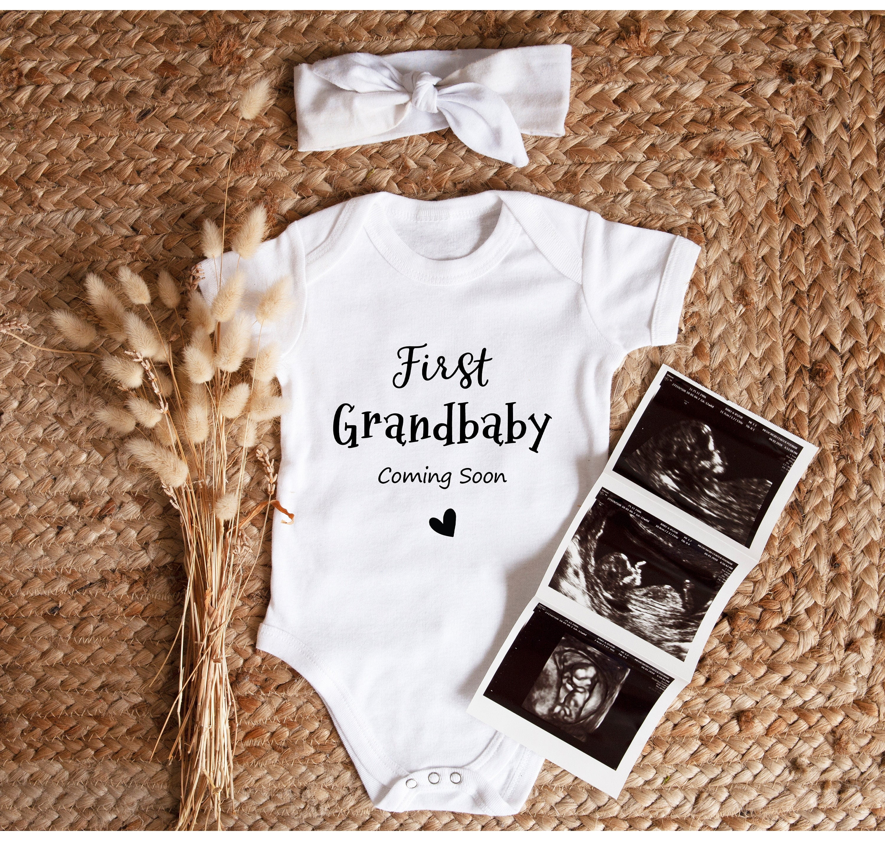 Baby Announcement Onesie, First Grandchild Coming Soon Bodysuit, 1St ...