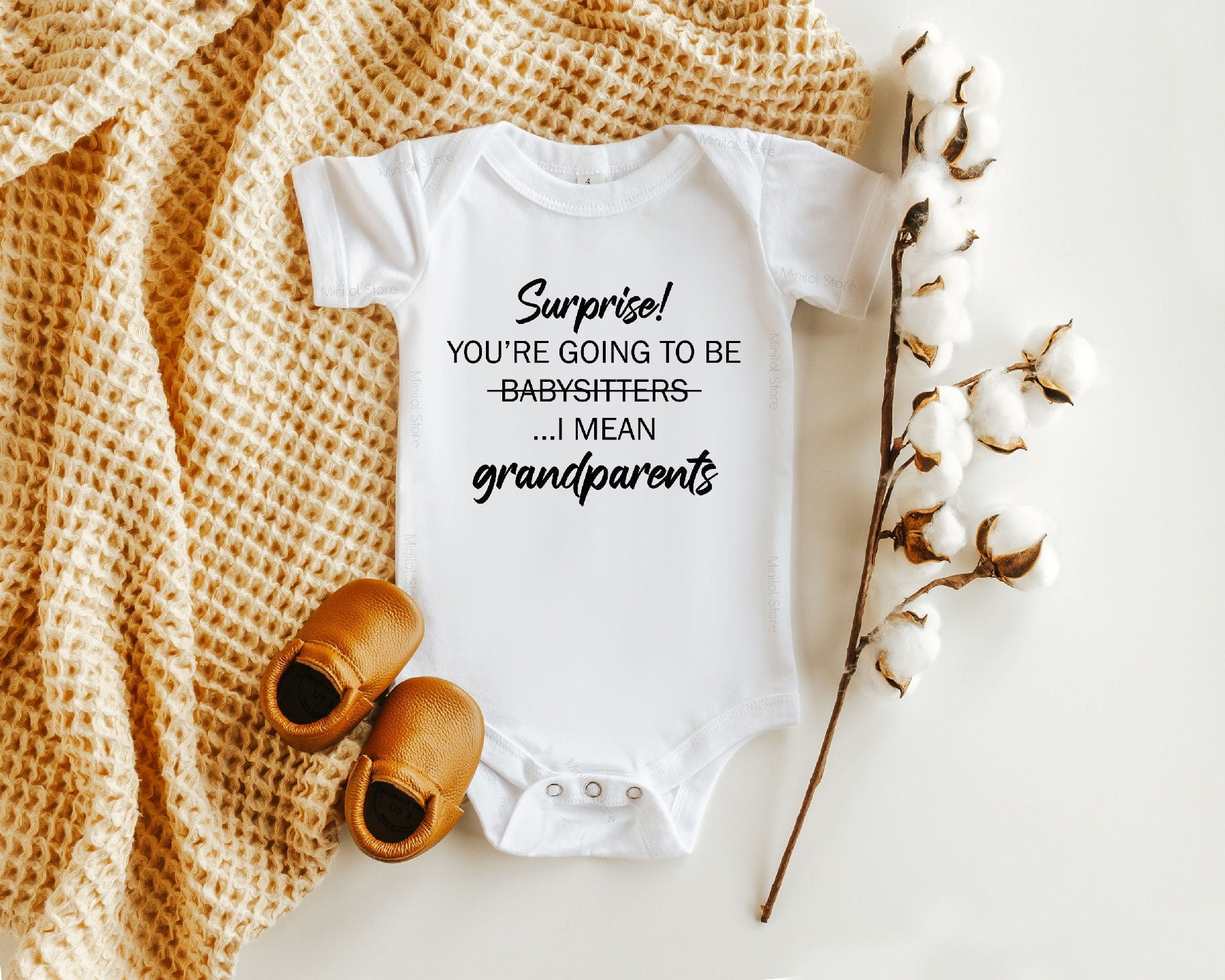 Baby Announcement Onesie, Grandparents Bodysuit, Funny Baby Onesie ...