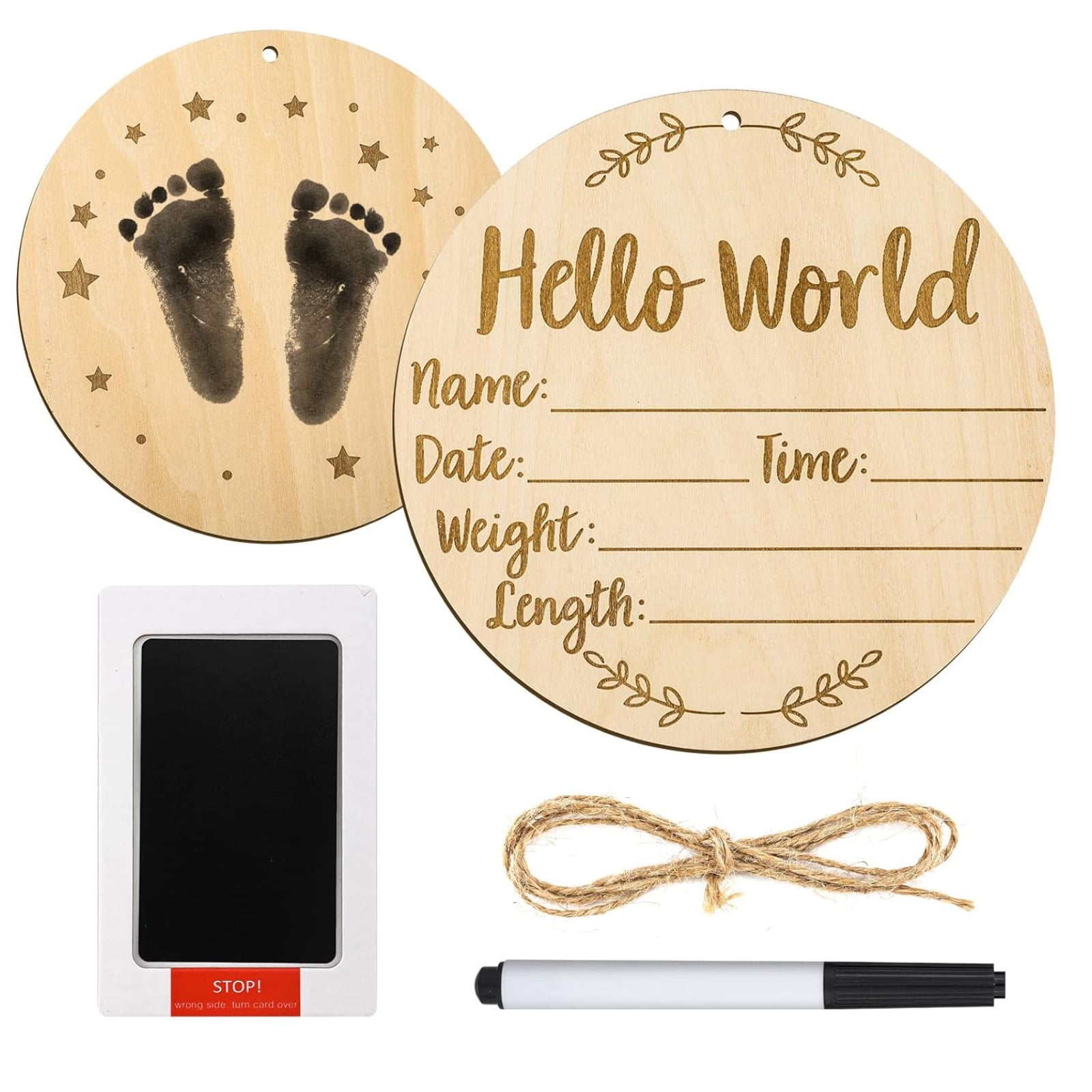 MUNDIDO Baby Birth Announcement Sign with Marker Pen, Boho Sun Baby ...