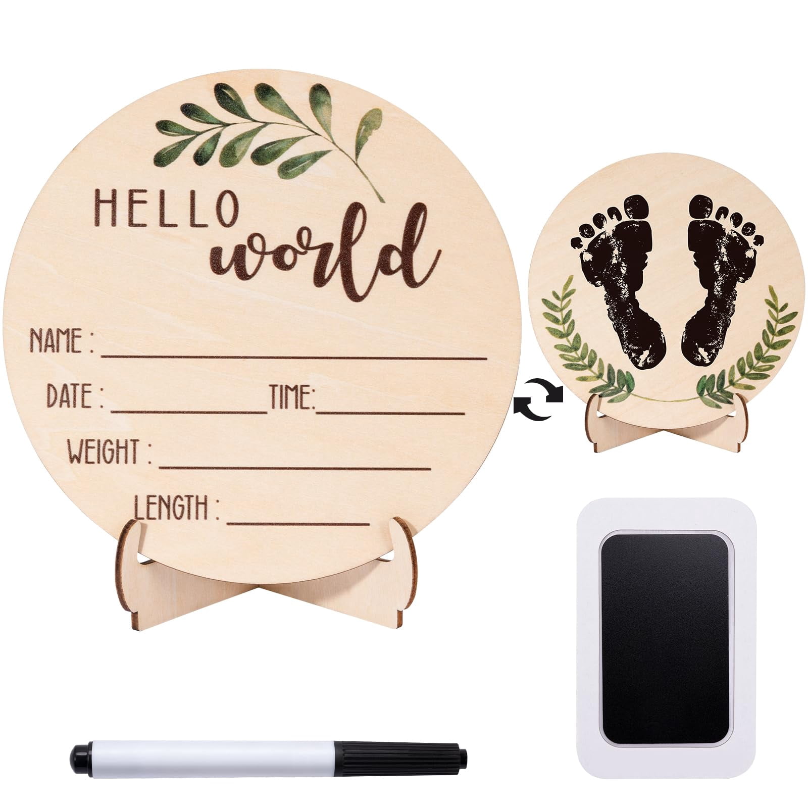 Baby Announcement Sign for Welcome Baby - Double-Sided Hello World ...
