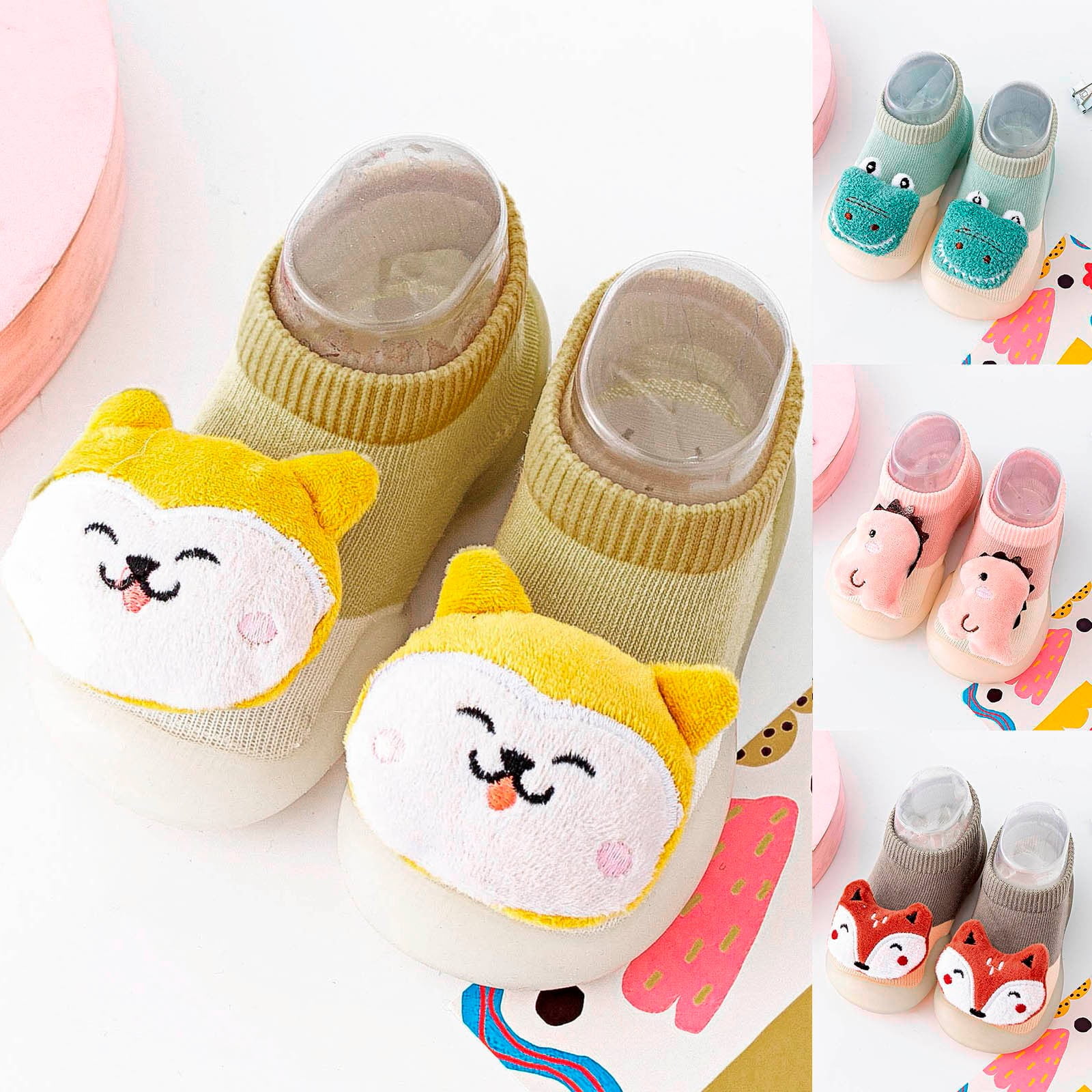 Baby Anti-Skid Socks Shoes Baby Boys Girls Puppy Rubber Sole Indoor ...