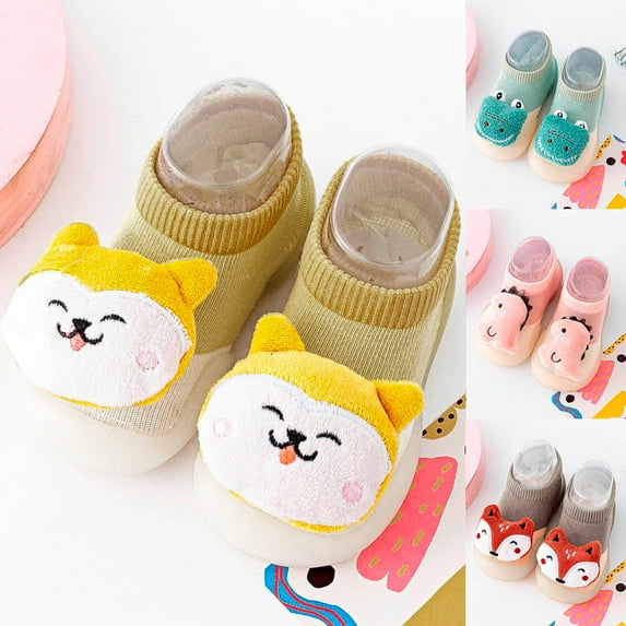 Baby Anti-Skid Socks Shoes Baby Boys Girls Puppy Rubber Sole Indoor ...