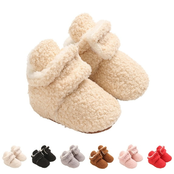 Baby Anti-Skid Socks Shoes Solid Colours Boys Girls Rubber Sole Indoor ...