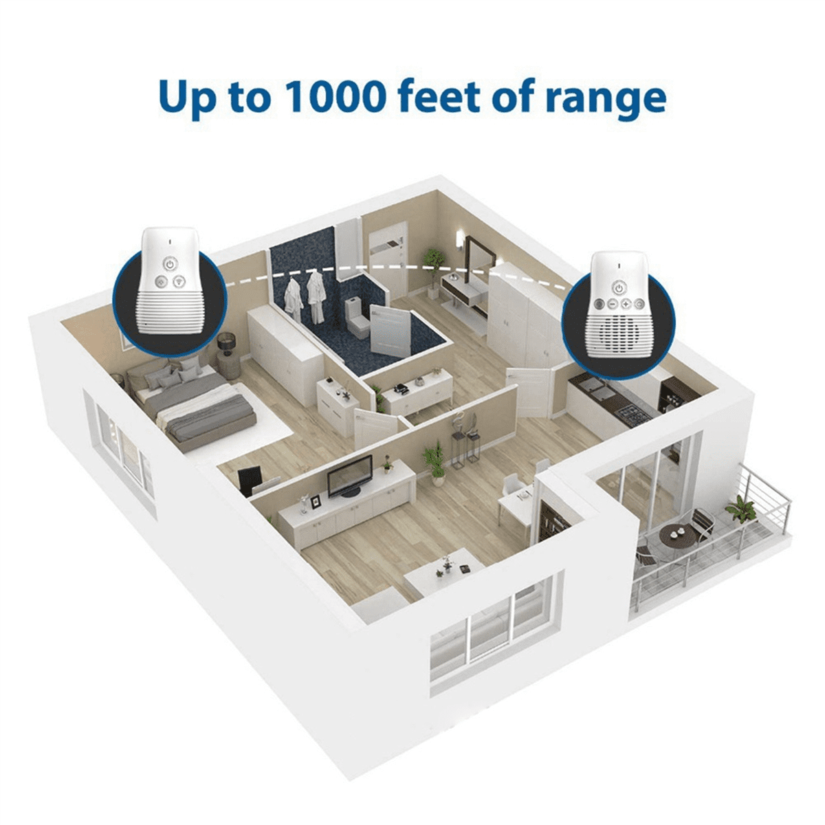 Baby Audio Monitor 2-Way Talk Intercom Wireless Night Light Home Child ...